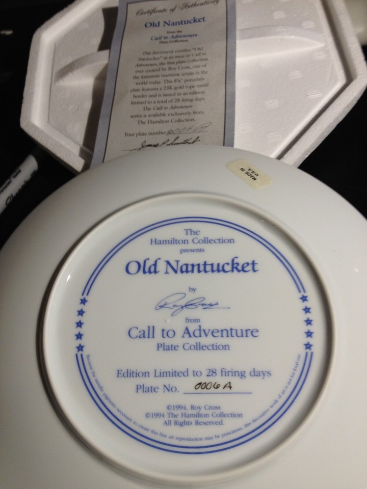 Call To Adventure Series "Old Nantucket" Hamilton Collector Plate By ...