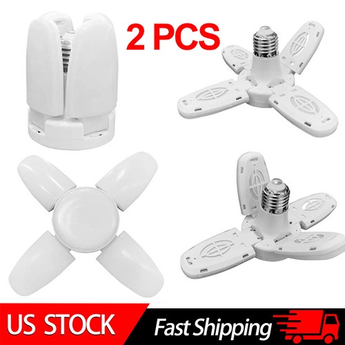 E27 LED Garage Light Bulb Deformable Ceiling Fixture Lights Workshop ...