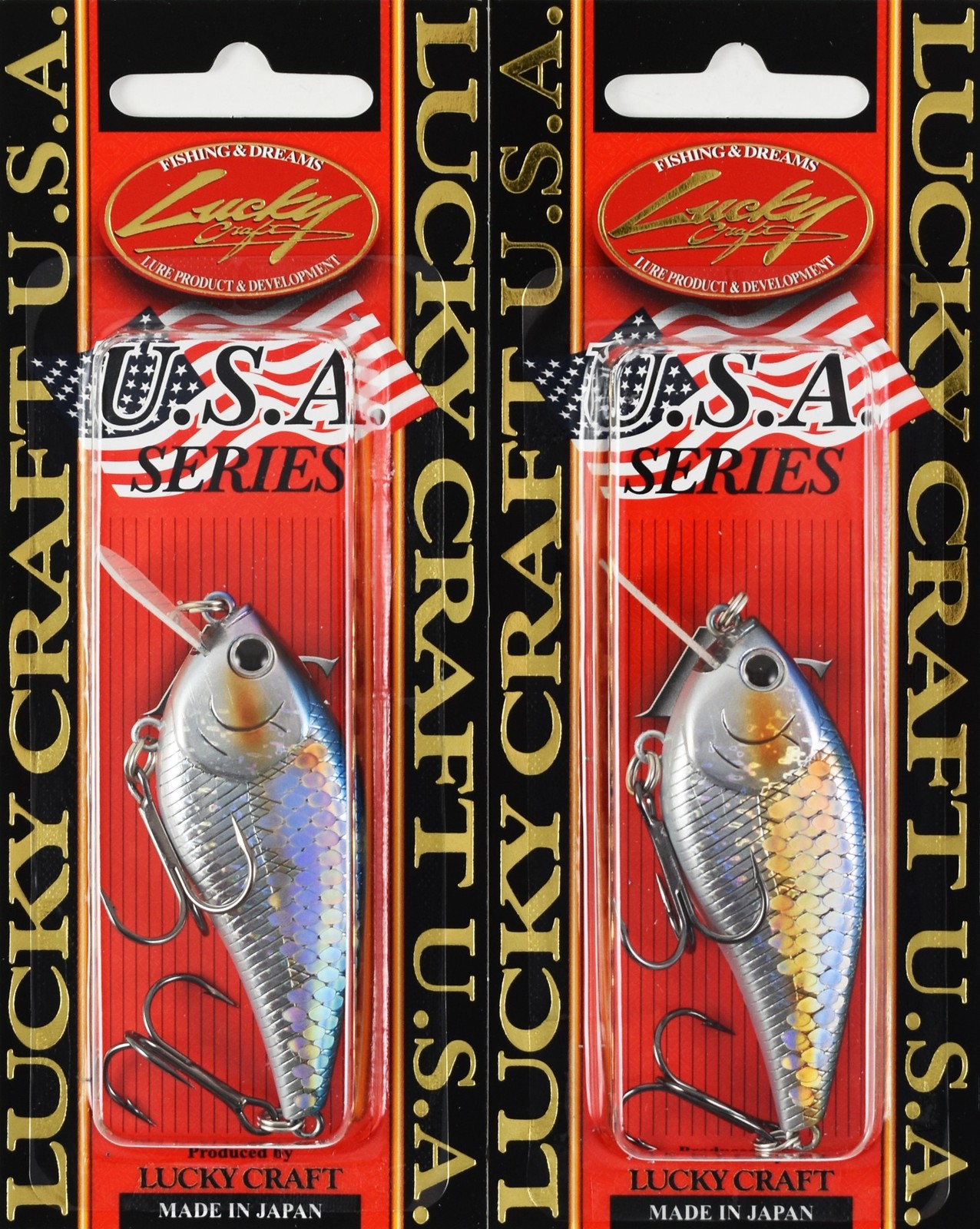 (LOT OF 2) LUCKY CRAFT KJ FLAT 1.5 3/8OZ KJFL1-5-270 MS AMERICAN SHAD ...