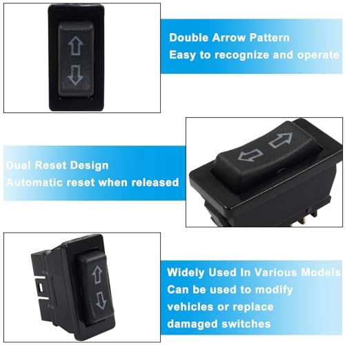 2Pcs 5 Pin Car Window Switch, 12V 20A Double Arrow Blue light+ Wiring ...