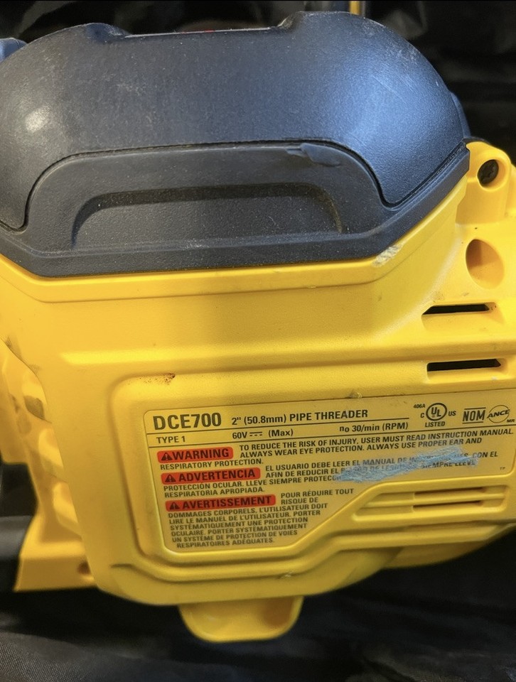 DEWALT DCE700 Flexvolt 60V Max Cordless 2” Pipe Threader With 6 Die Kit ...