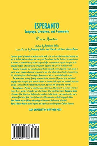 Esperanto: Language, Literature, and Community (USED) 9780791412541 ...