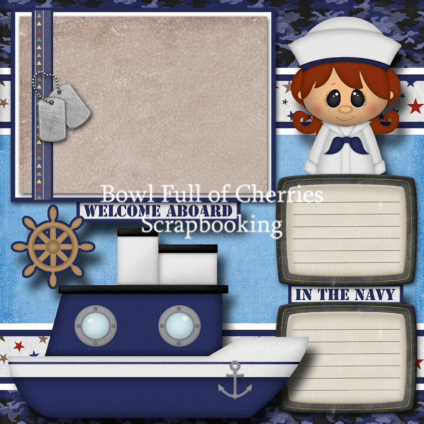 NAVY 2 premade scrapbook pages layout paper piecing veteran ship ...