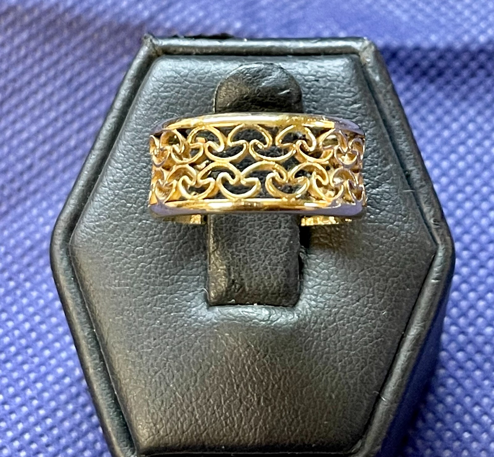 14K Yellow Gold Filigree Band Ring Size 7 | eBay