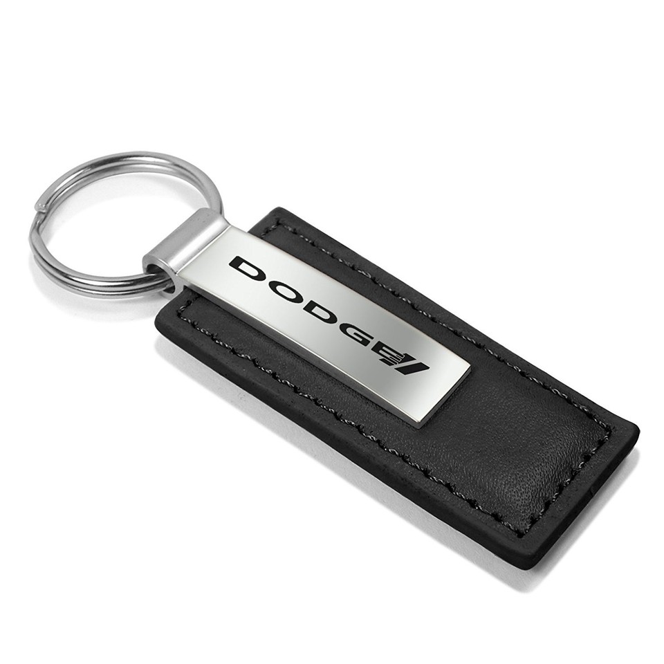 Dodge New Logo Black Leather Key Chain | eBay