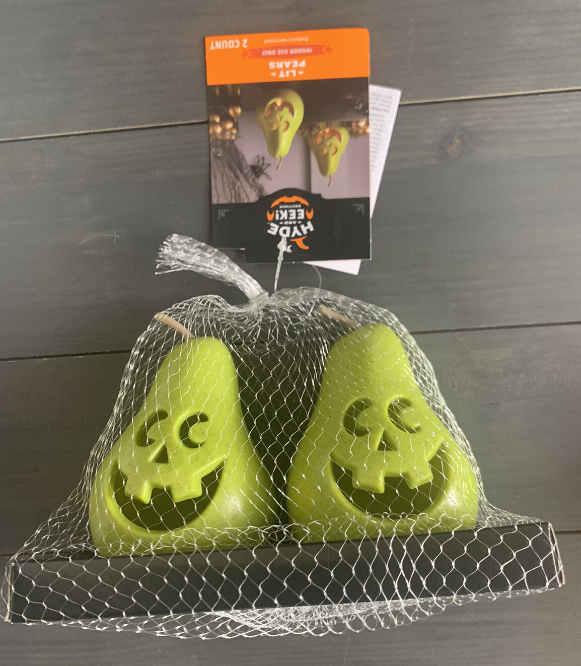 Hyde and Eek Halloween Plastic Light Up Pears Carved Jack O' Lantern ...