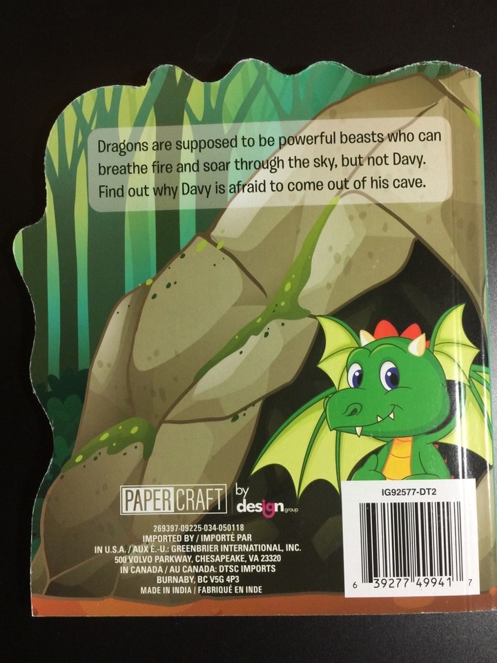 DAVY THE DRAGON WHO WAS AFRAID CHILDREN'S BOARD BOOK BRAND NEW PUFF ...