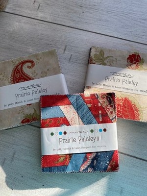 Minick & Simpson THREE 5" Charm Packs - Prairie Paisley & Prairie ...