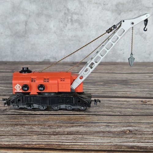 HO Scale Crane Car, 12-Wheel Orange & Black Erie Lackawanna w/ Metal ...