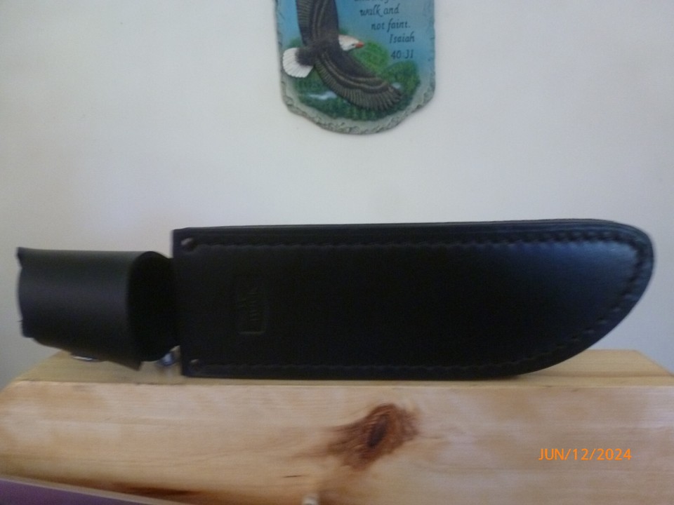 Buck 124 Frontiersman 2025 Bowie Knife 420 HC Micarta Handle Leather ...