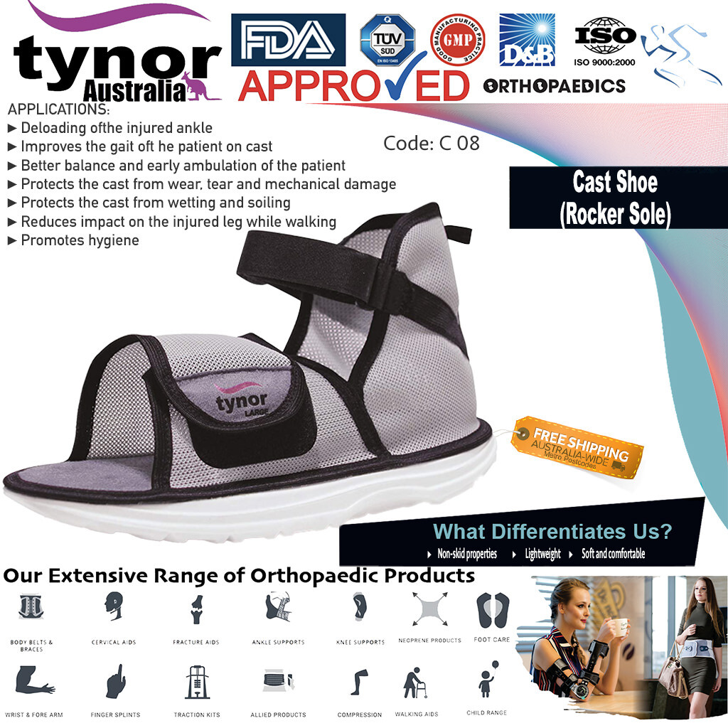 Tynor™ Rocker Cast Cam Walker Shoe Balancer Sole Cover Leg Foot Surgery ...