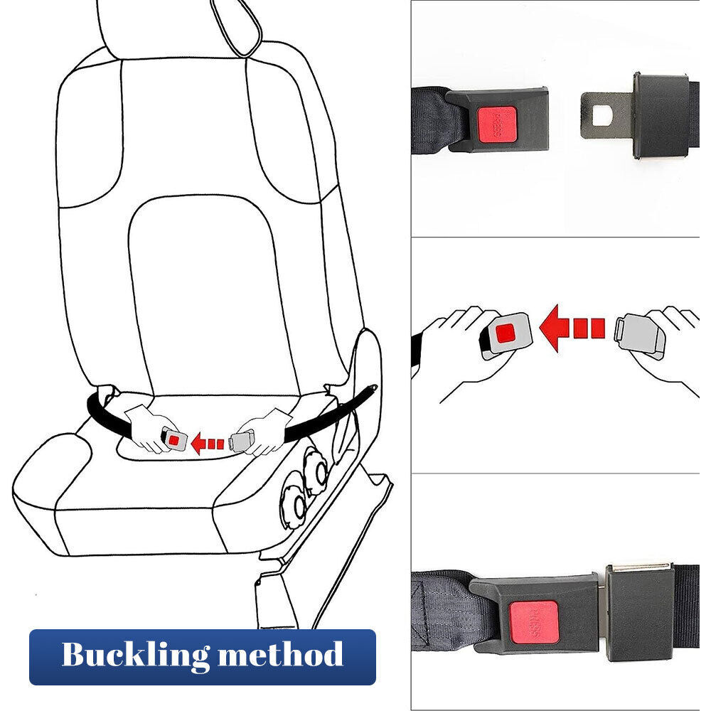 2pc Black 2 Point Seat Belt Lap Safety Seatbelt Set For Bus Truck Car ...