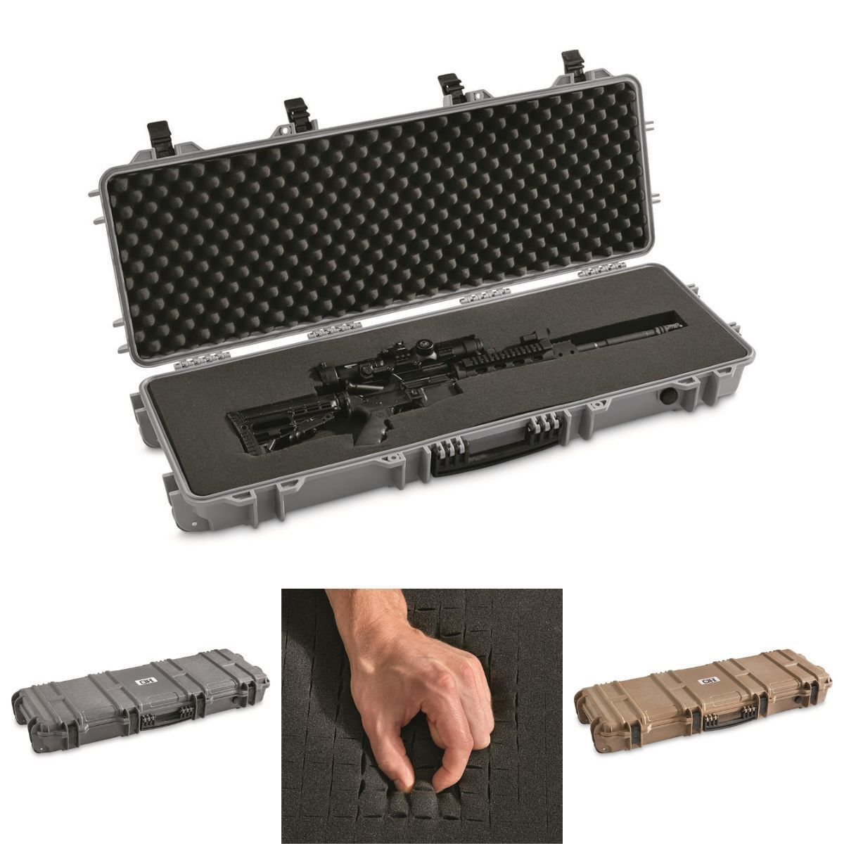 Tactical Hard Rifle Shotgun TSA Case Padded Wheeled Carry Gun Storage ...