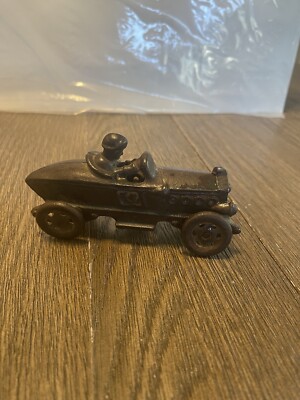 Rare! Boat Tail Racer Cast Iron Race Car With Driver Vintage 5.5” | eBay