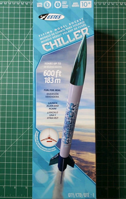Estes Chiller Flying Model Rocket Kit #2495 Cool Metallic Colored Parts ...