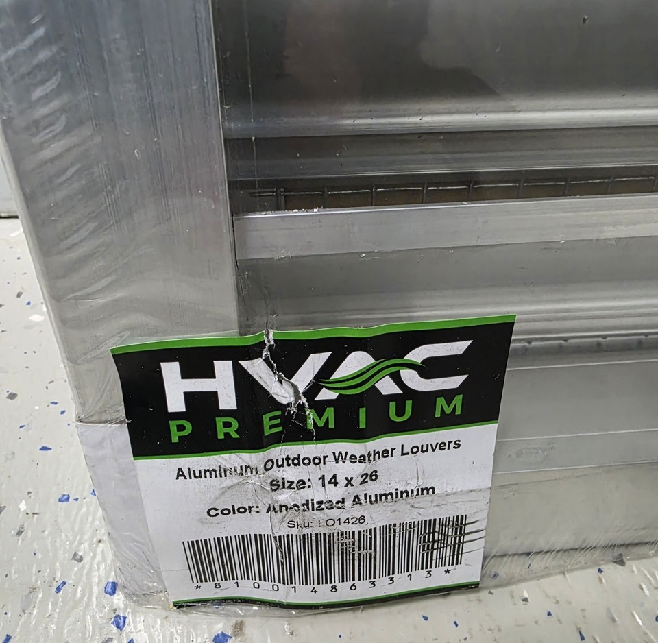 HVAC Premium 14"W x 26"H Aluminum Exterior Gable Louver Vent for Walls ...