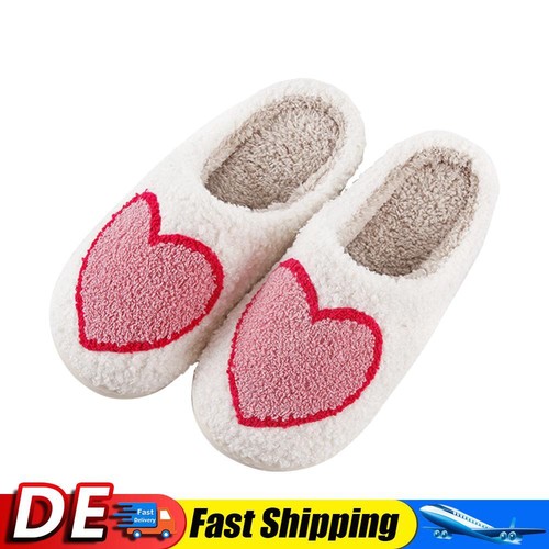Love Heart Slippers Couples Slippers Plush Home Slippers for Women Men ...