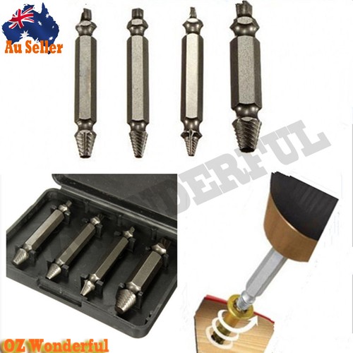 4pcs Damaged Screw Extractor Ezy Set Easy Out Broken Screw Bolt Remover ...