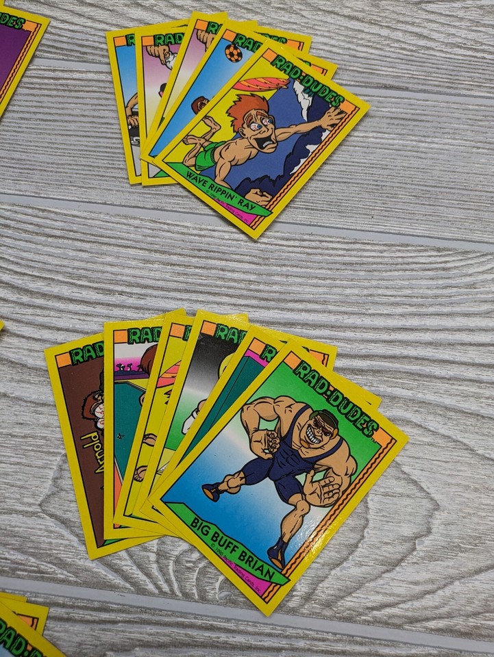 Rad Dudes Trading Card Lot Of 29 Neon Hang Ten Tony Wave Rippin Ray ...