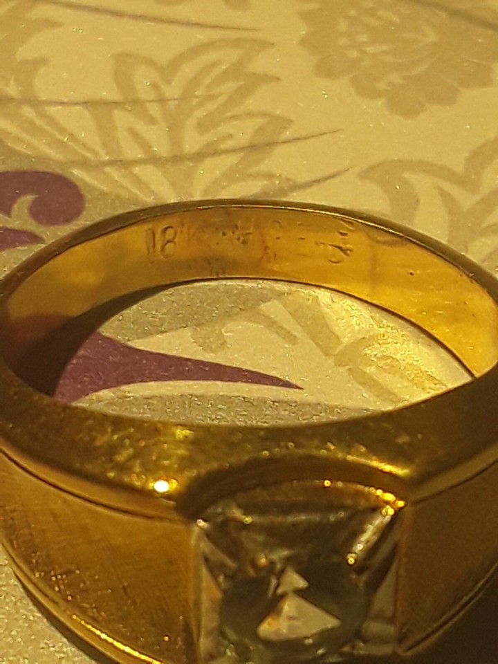 Vintage 18kt HGE CZ Yellow Gold Plated Wedding Band Ring Size 10.5 | eBay