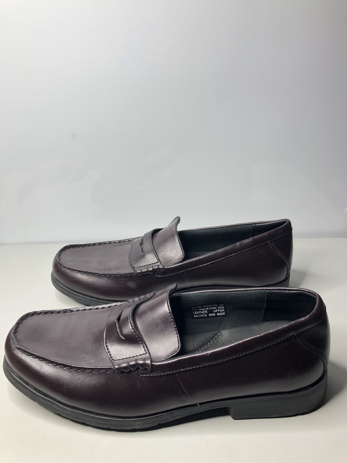 Bostonian Lites Burgundy Leather Penny Loafers Dress … - Gem