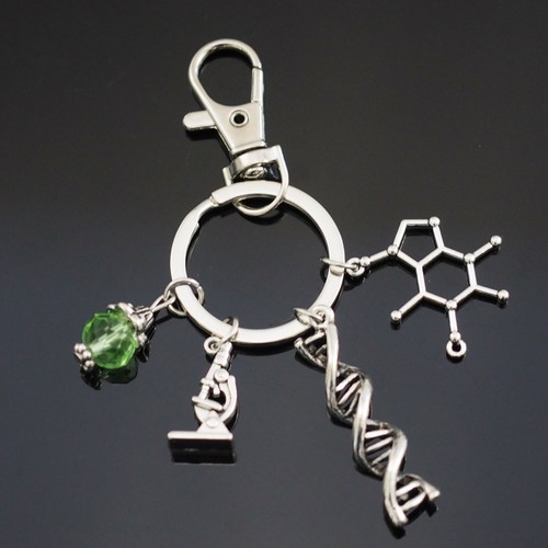 Science Clip Keychain Biology DNA Microscope Molecule Charms Scientists ...