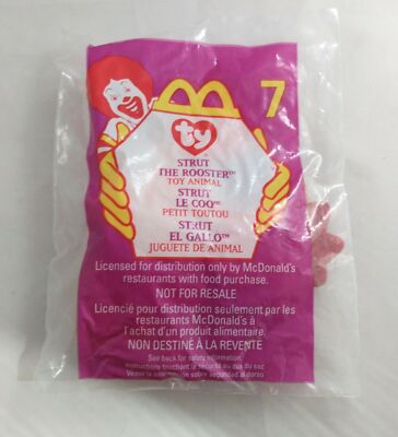 TY Strut the Rooster-Retired-1998-New In Plastic-McDonalds-FREE ...