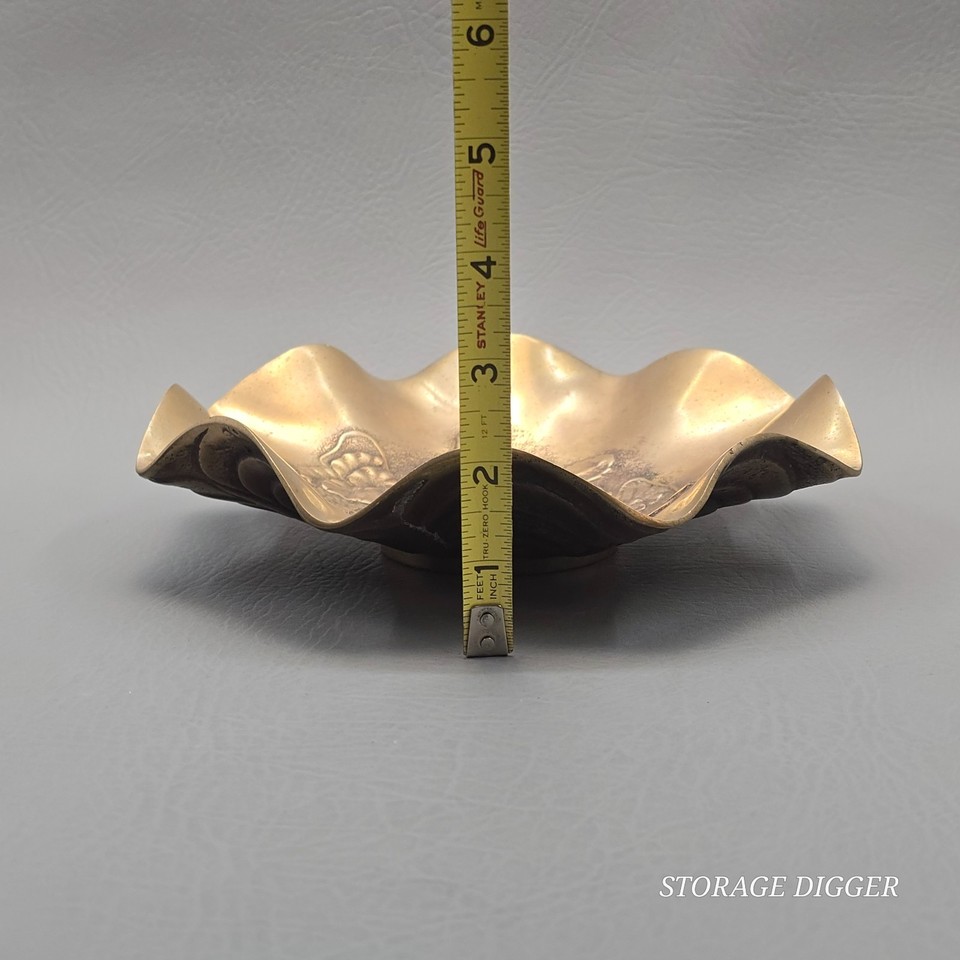 Vintage Brass Flower Design Fancy Serving Plate Bowl Tray 8" Round Made ...