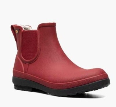 Bogs Amanda II Chelsea Cranberry Women’s Ankle Boots Insulated Wellies ...
