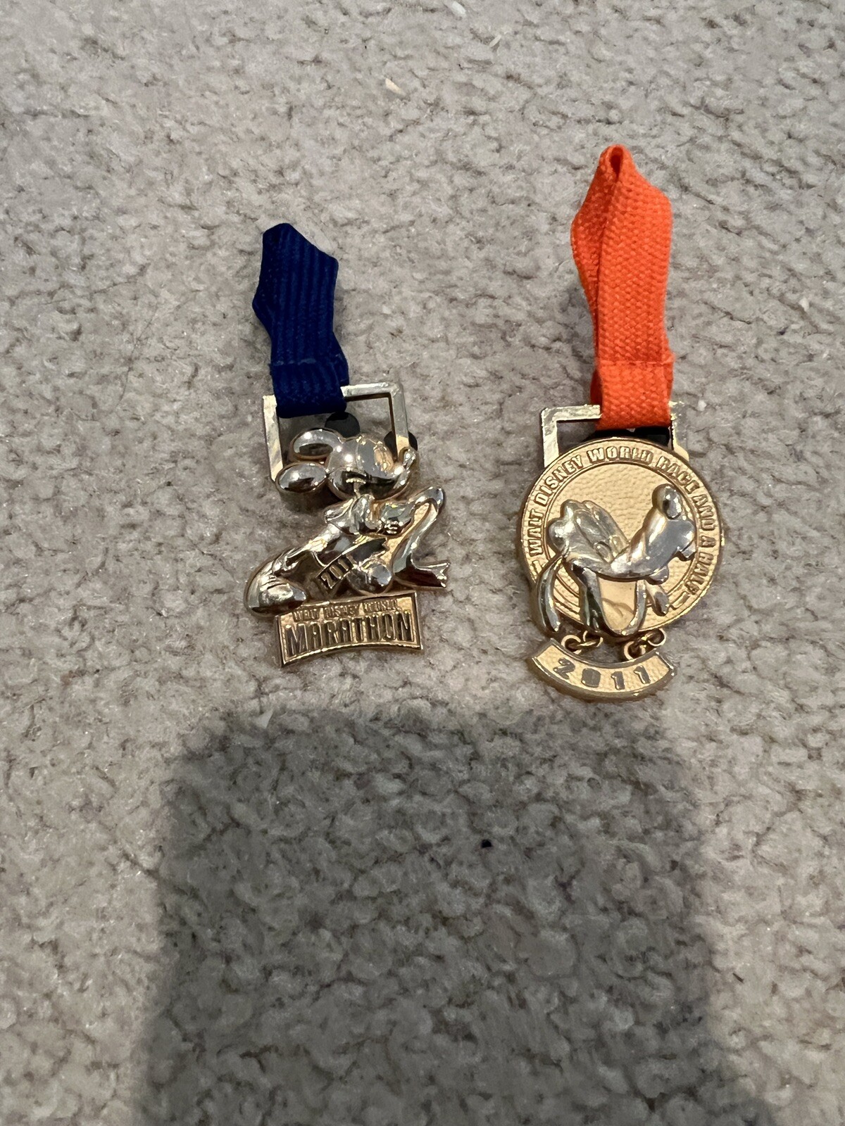 Disney Parks RunDisney Mickey Marathon Goofy Challenge Medal Lot 2 Pins ...