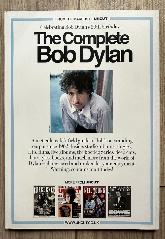 Rare BOB DYLAN UNCUT 122 Page The COMPLETE STORY Uncut Music Guide ...