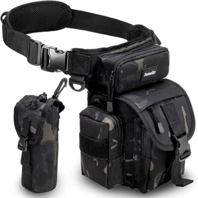 Men's Motorcycle Waist Drop Leg Bag Hip Belt Fanny Pack Tactical Thigh ...