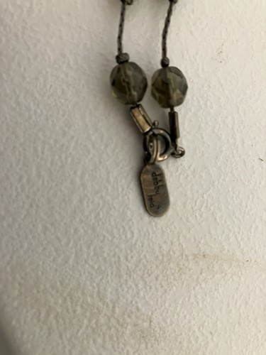 Dabby Reid Sterling Silver 925 Beaded Necklace Olive Green Czech Glass ...