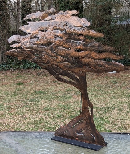 Metal Sculpture Cypress Tree Of Life, MCM | eBay