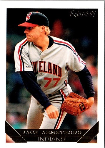 1993 Topps Gold Jack Armstrong #434 Cleveland Indians Baseball Card ...