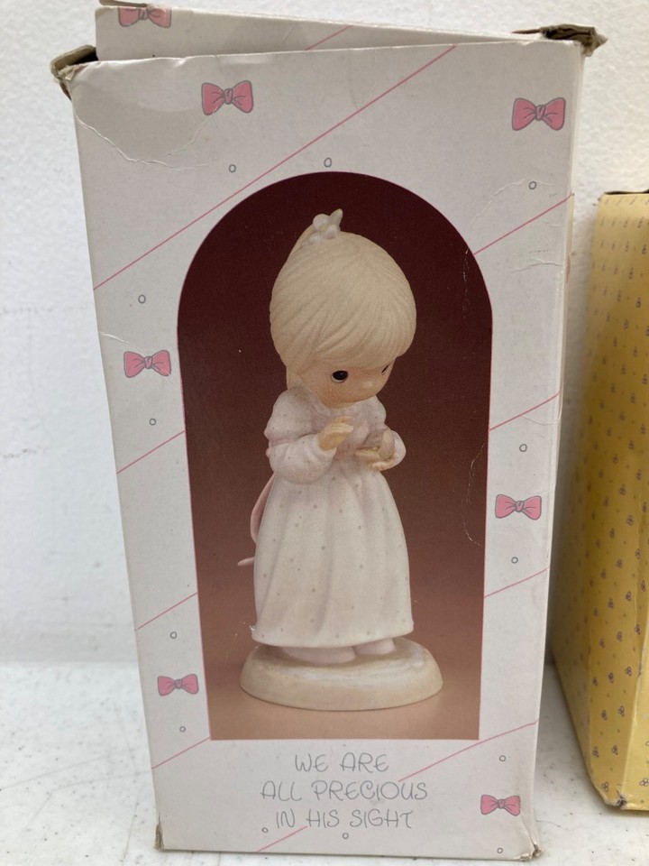 Lot of 4 Precious Moments Porcelain Figurines & Porcelain Plate | eBay