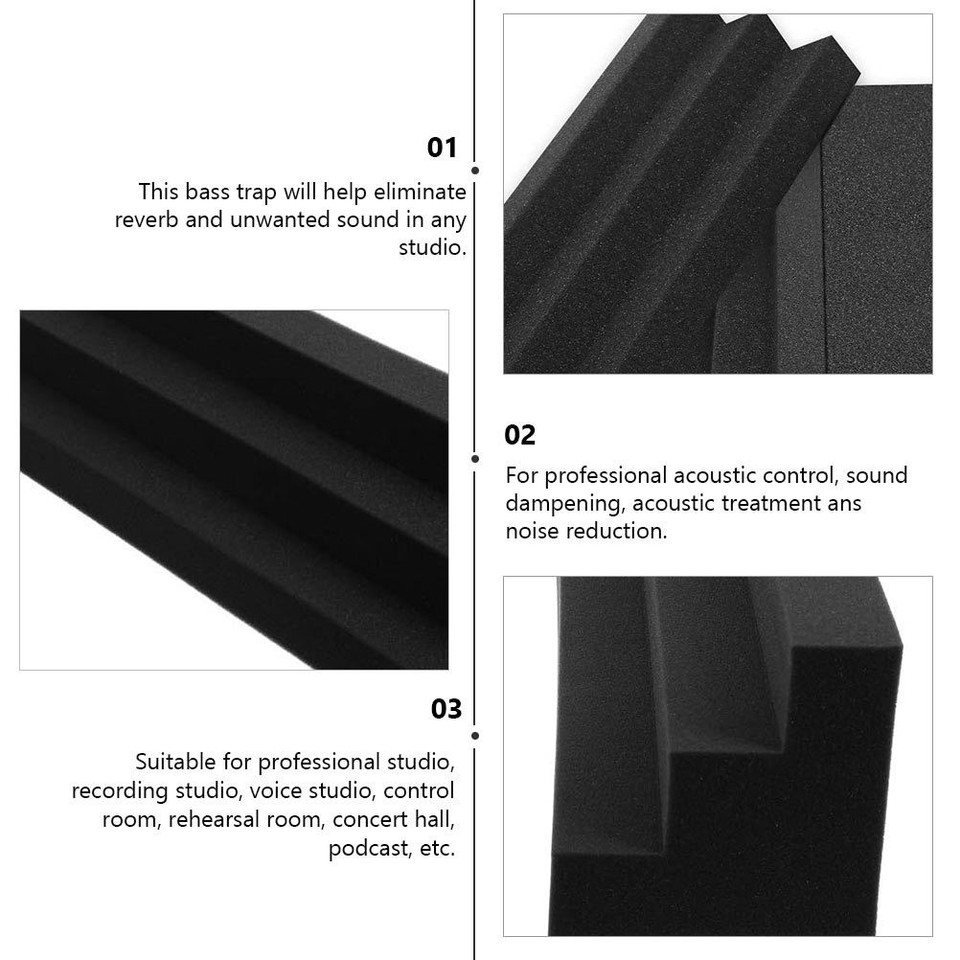 Corner Sound Absorbing Foams Proof Insulation Acoustic Treatment | eBay UK