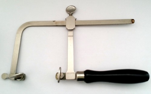 German Style Jewelers Saw Frame Adjustable 2 1/2,3,3 1/2 "+12pcs SWISS ...