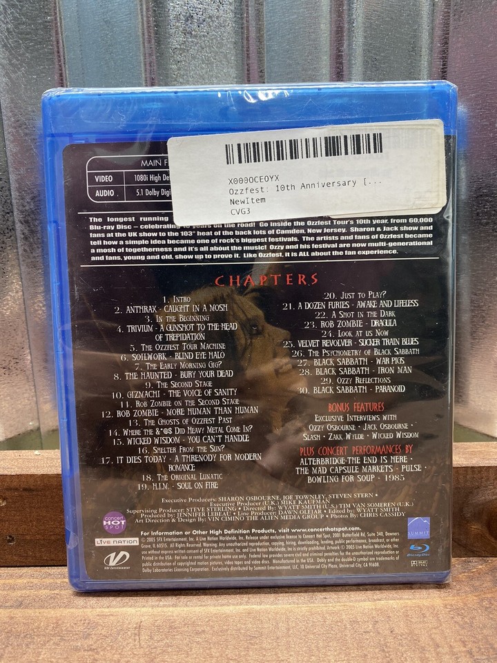 OZZFEST Blue Ray DVD Ozzy Osborne 40th Anniversary - New in Package ...