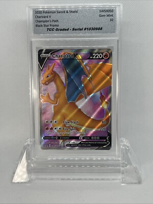 2020 Pokemon Champion’s Path Charizard V SWSH050 Promo TCC Graded Gem ...