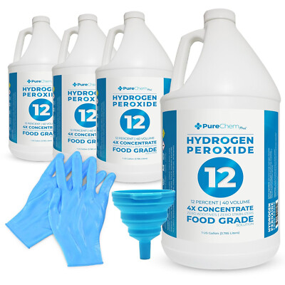 Grade 12% Solution fo Hydrogen Peroxide Concentrated Gallons) Food (4 ...