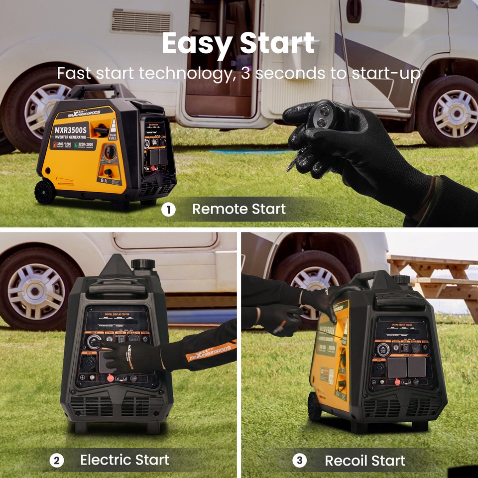 3500W Portable Petrol Generator Inverter Silent GAS / LPG Dual Fuel ...