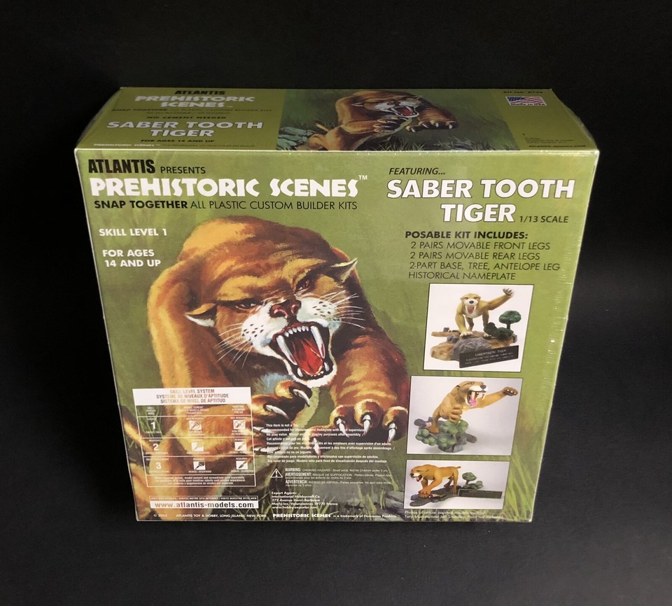 Atlantis Prehistoric Scenes “Saber Tooth Tiger” Model Kit Ex-Aurora ...