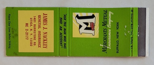 Vintage Matchbook Cover...Merchants Mutual Insurance Company/James ...