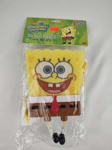 SPONGEBOB SQUAREPANTS 2002 BATH SPONGE WITH HOLDER SEALED Vintage ...