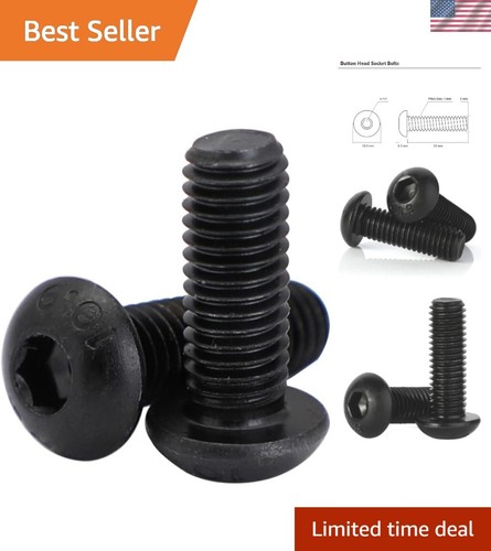 M6 Button Head Alloy Steel Screws, 25mm Length - 25 Pack with Low ...