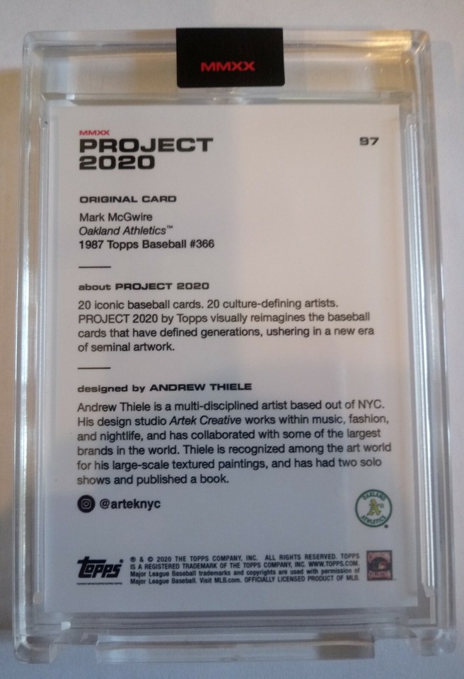 Mark McGwire Oakland Athletics Topps Project 2020 card #97 | eBay