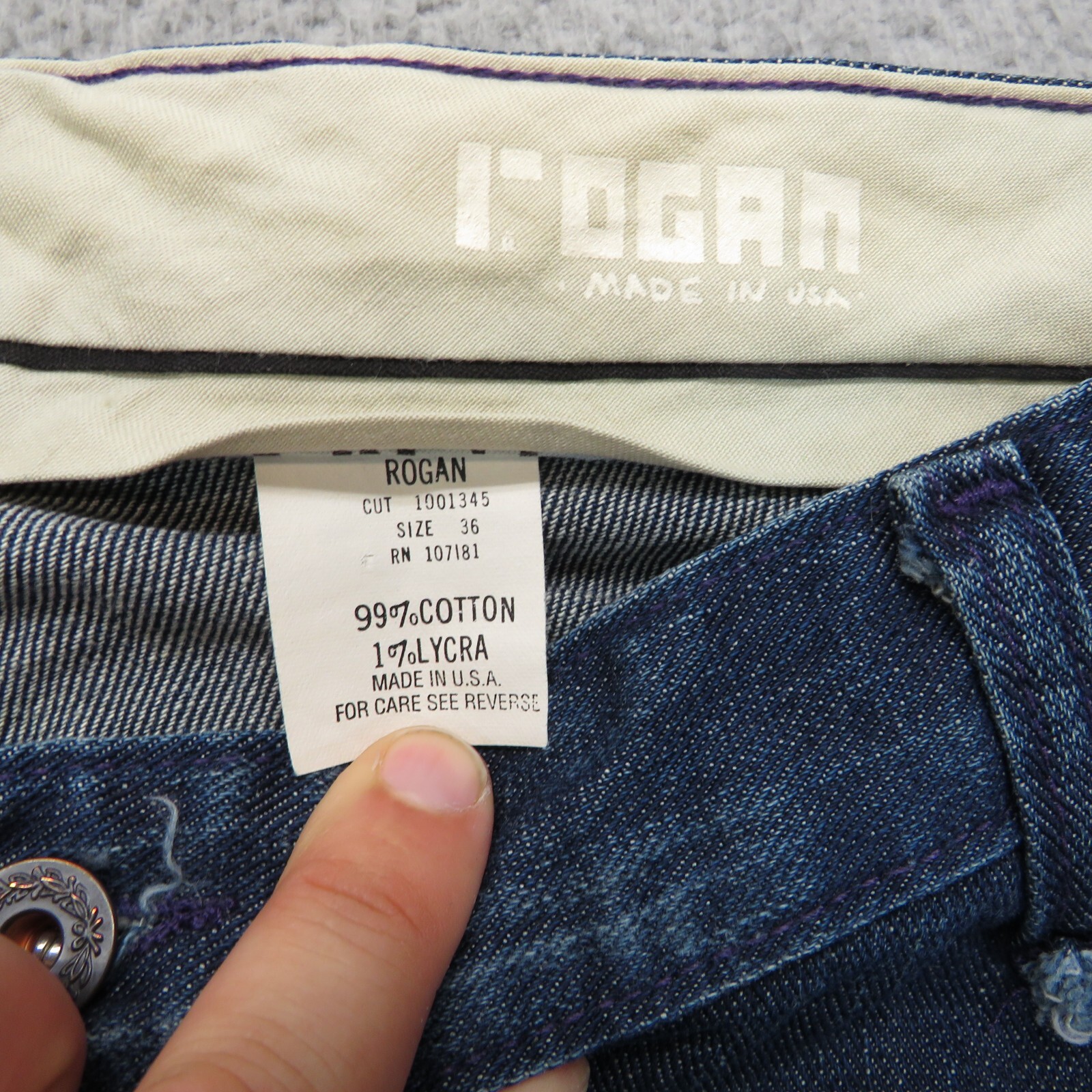 Rogan Jeans Mens 36 Bootcut Blue Made in USA Denim Fa… - Gem