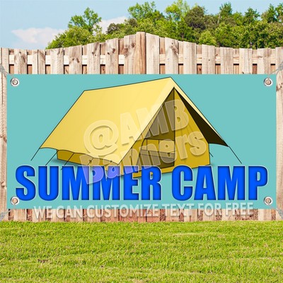 Vinyl Banner Multiple Sizes Summer Camp Red Blue Business Campgrounds ...