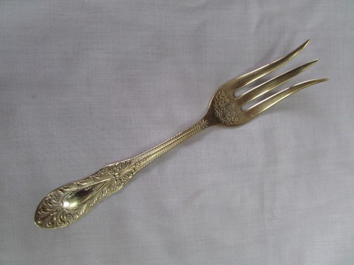 Vtg Crown Silver Co Ornate Serving Fork 8" long | eBay